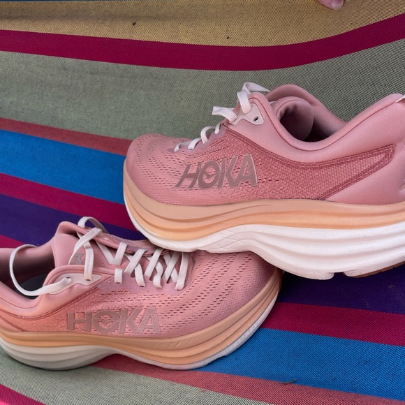 Hoka | Shoes | Hoka Sandstone Light Pink And Cream Bondi 8 Preowned ...
